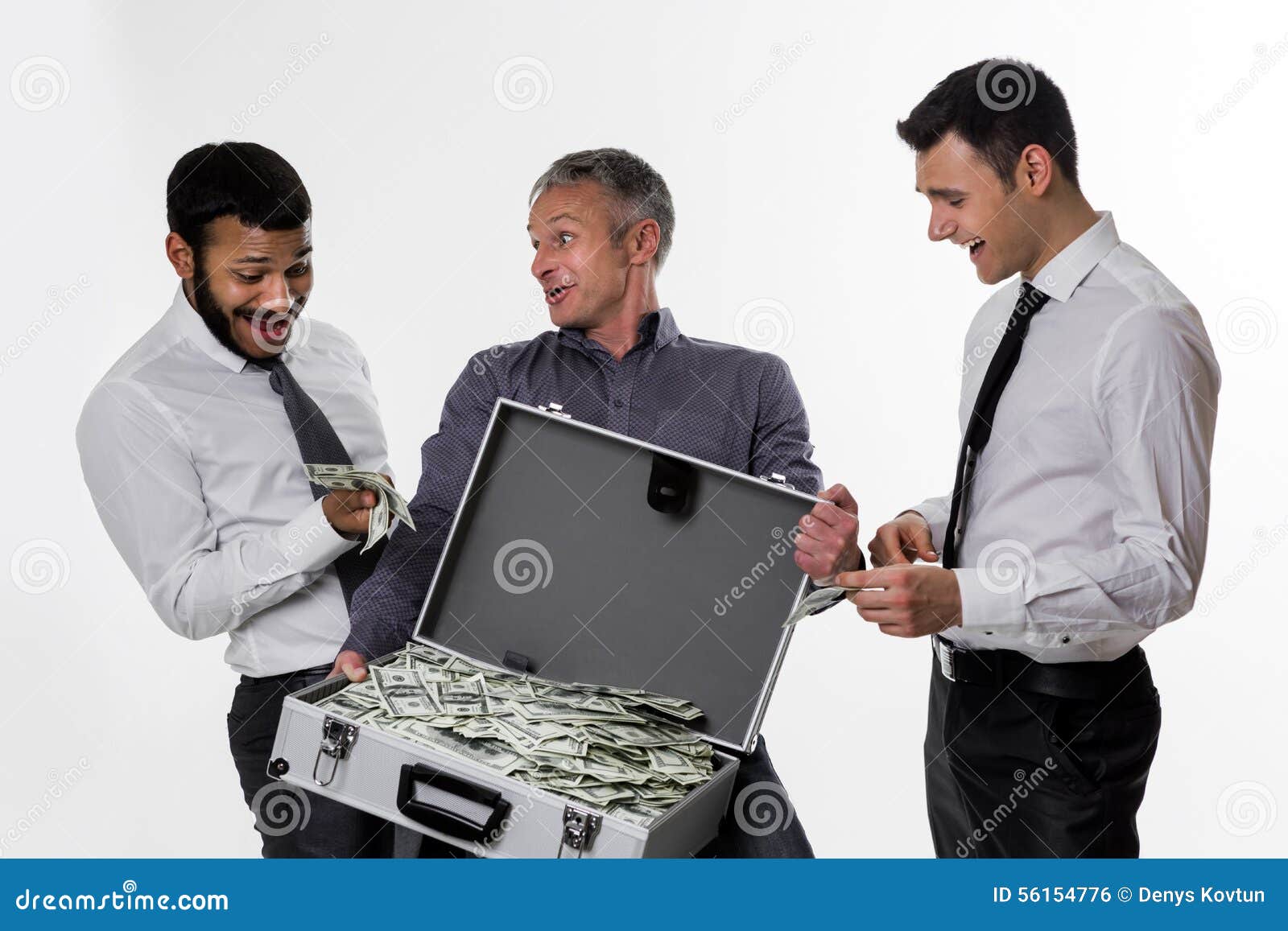 Young People with a Suitcase Full of Money. Stock Photo - Image of ...
