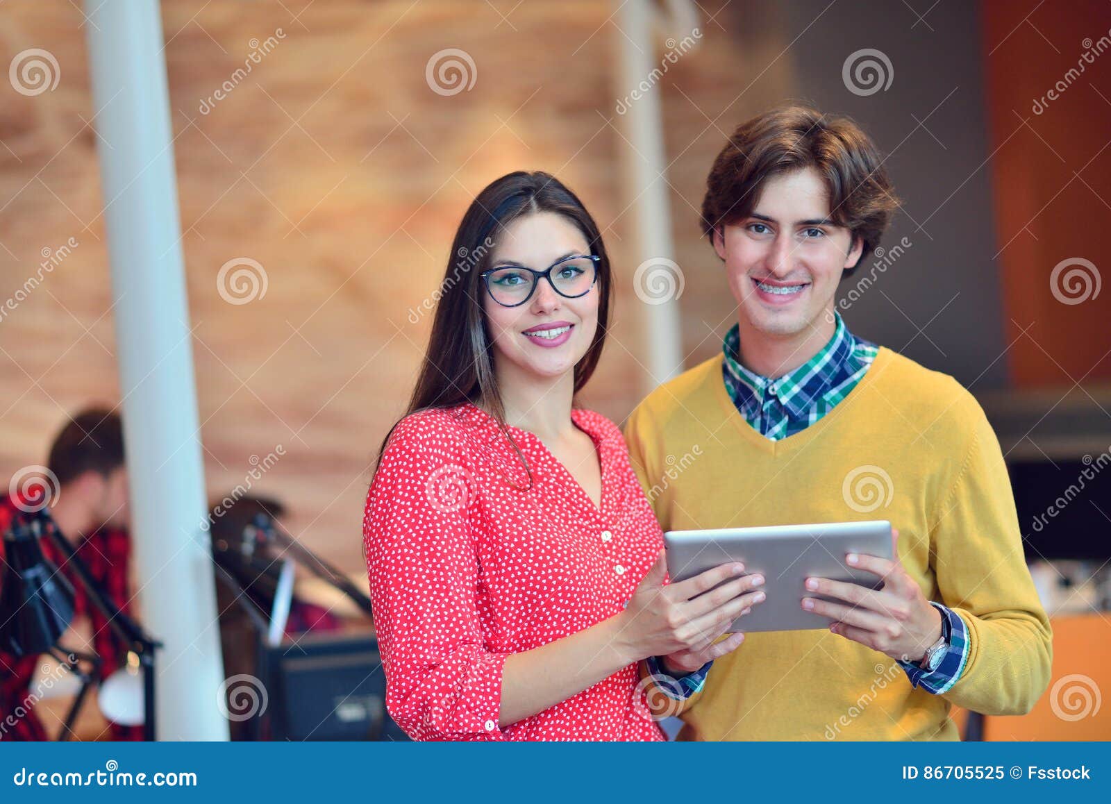 Young People with Tablet in the Office Stock Image - Image of person ...