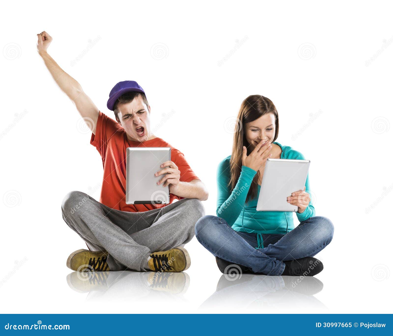 Young people with tablets stock image. Image of contemporary - 30997665