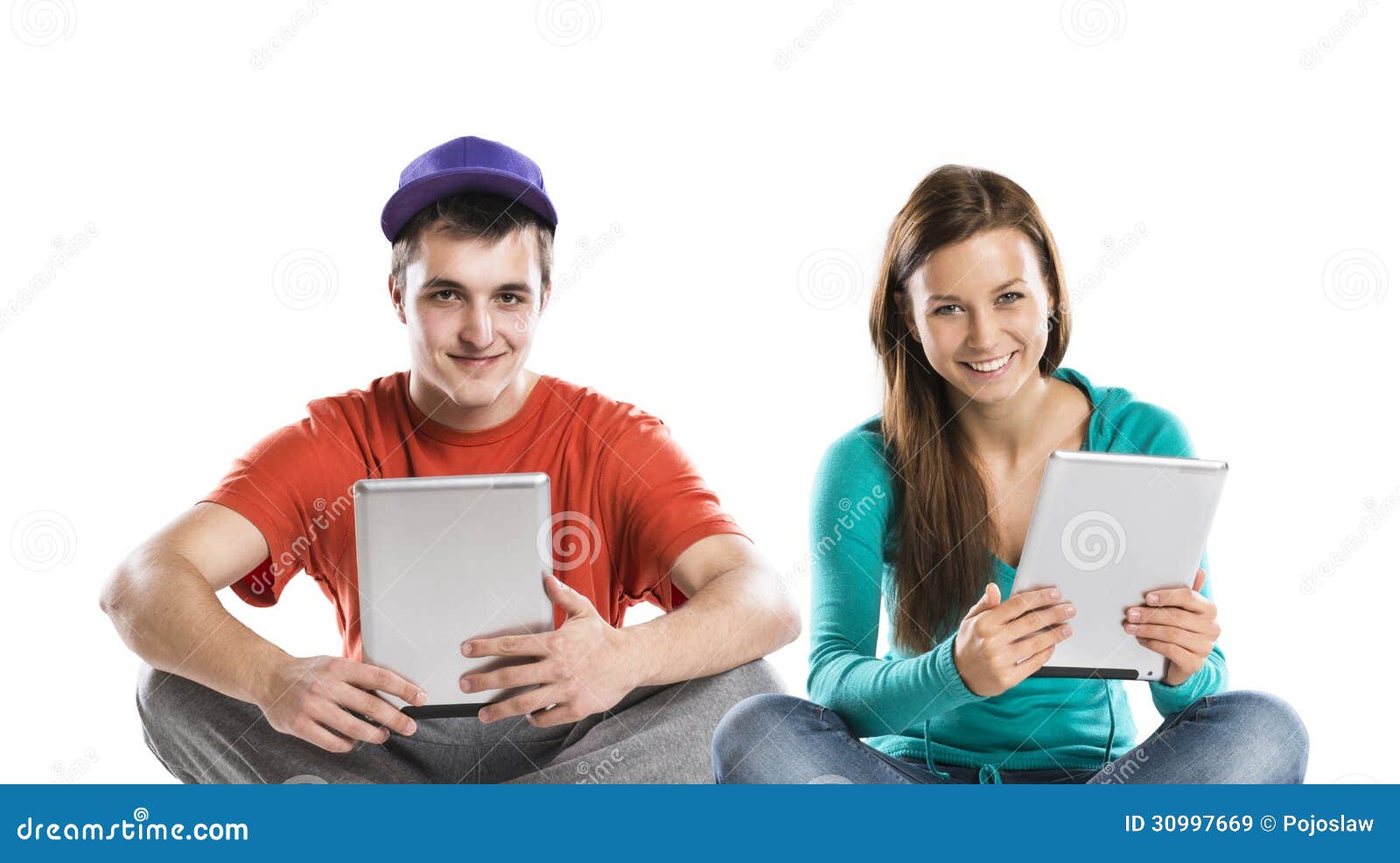 Young people with tablets stock image. Image of reflex - 30997669