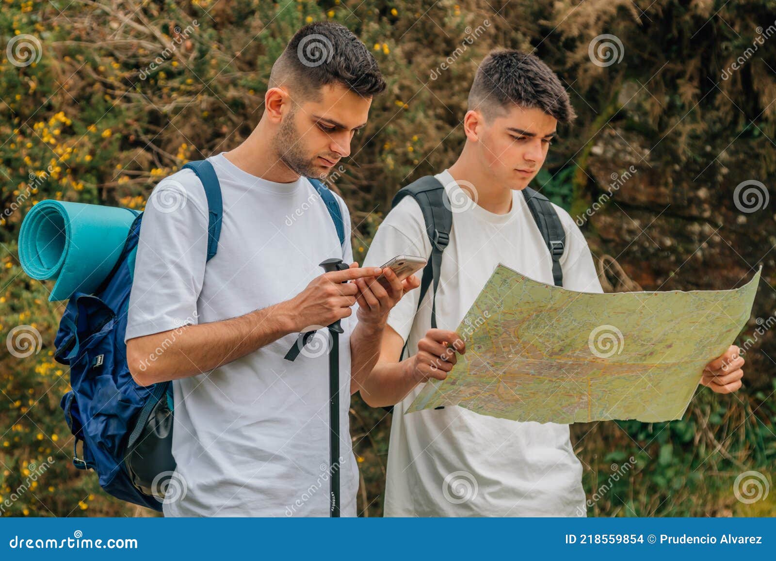 People on a Trip Looking at the Map Stock Photo - Image of mountain ...