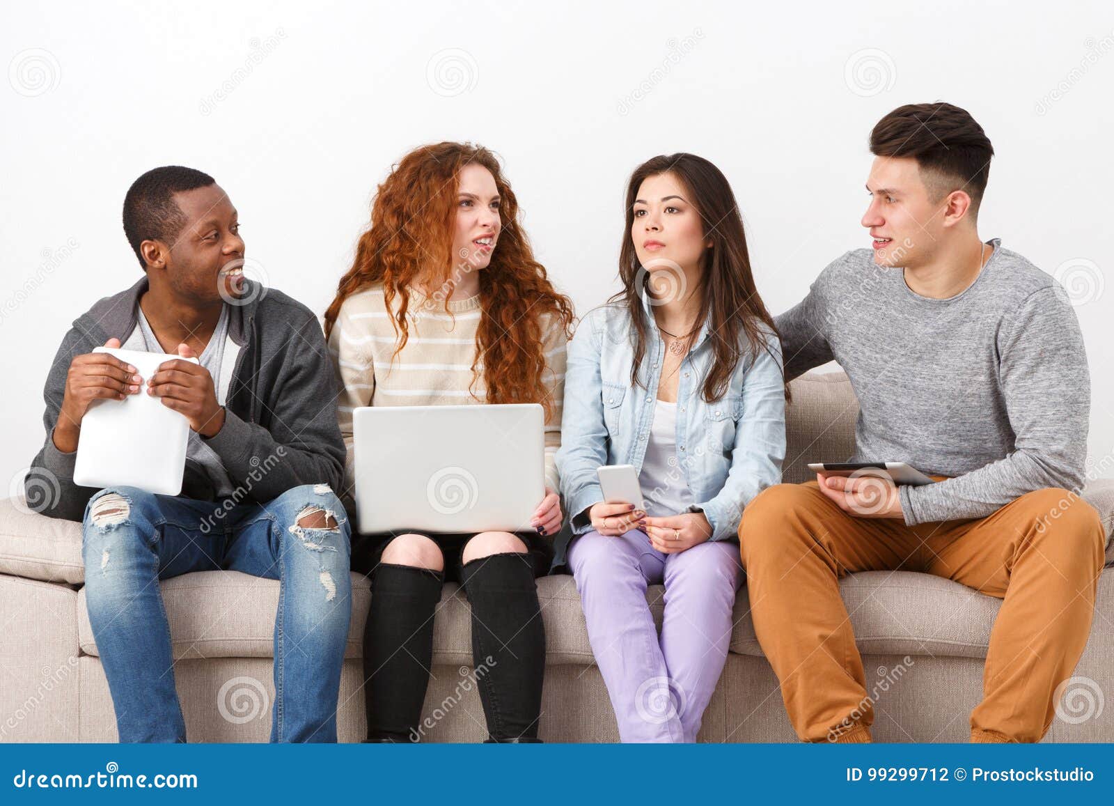Young People Using Gadgets, Students, Technology Stock Photo - Image of ...