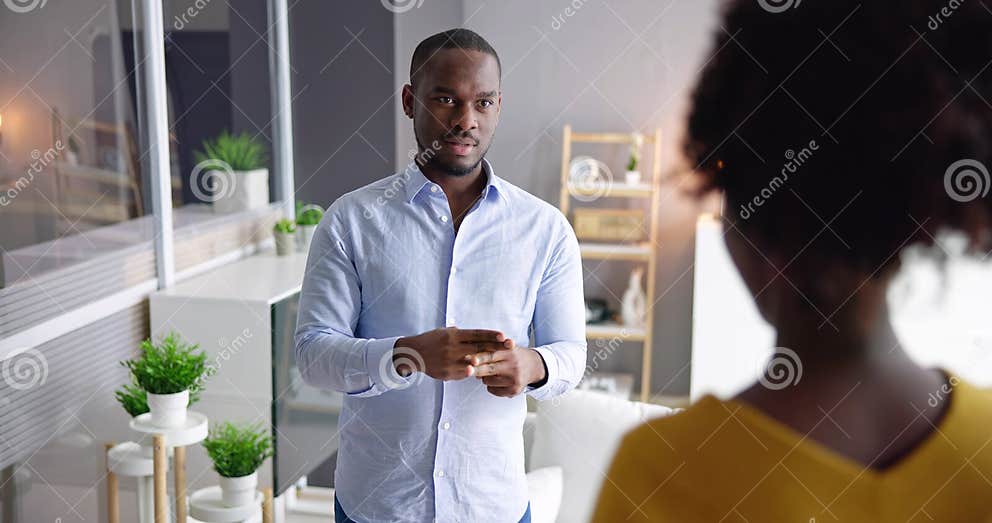 Young People Using Sign Language Stock Photo - Image of couch, cheer ...