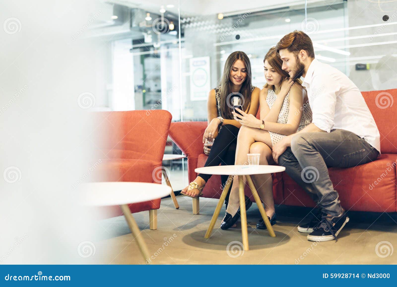 Young People Using Their Cell Phones Stock Photo - Image of teenager ...