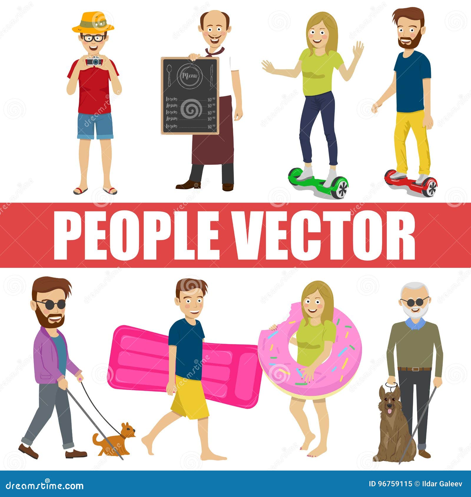 Young People Vector with Various Characters Stock Vector - Illustration ...