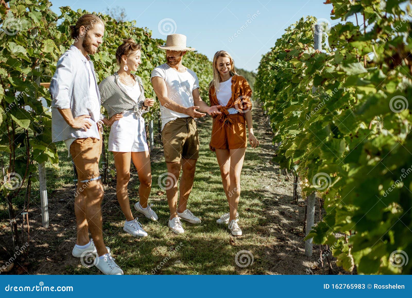 Young People on the Vineyard Stock Image - Image of farm, friends ...