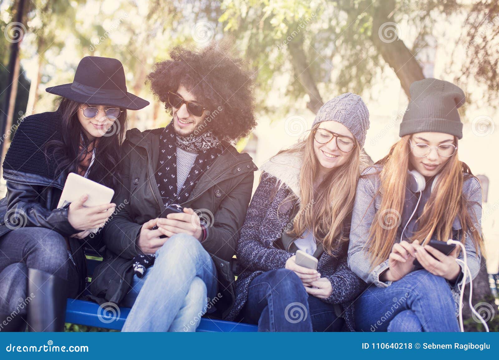 Young People Wasting Time Outside Stock Photo - Image of people, smile ...