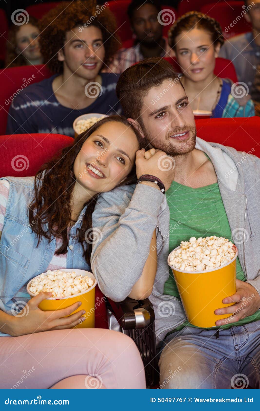 Young People Watching a Film Stock Image - Image of happy, performance ...