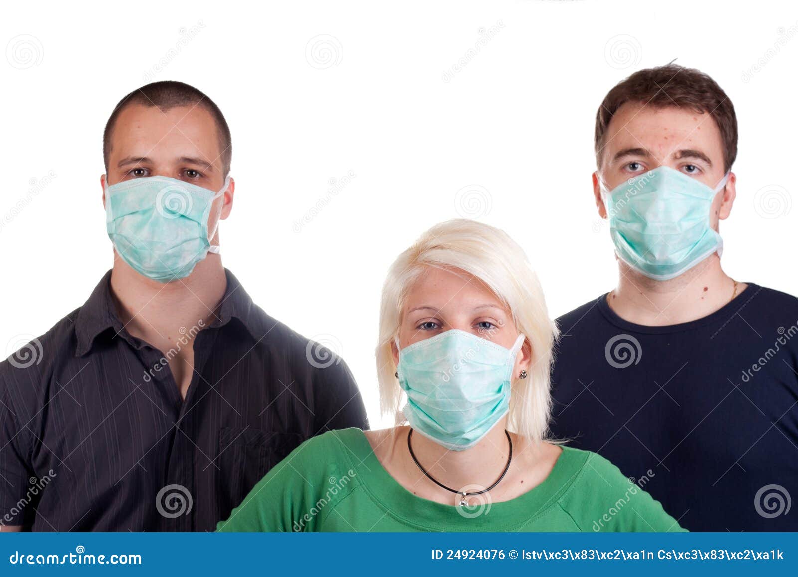 Young People Wearing Flu Masks Stock Photo - Image of danger, epidemic ...