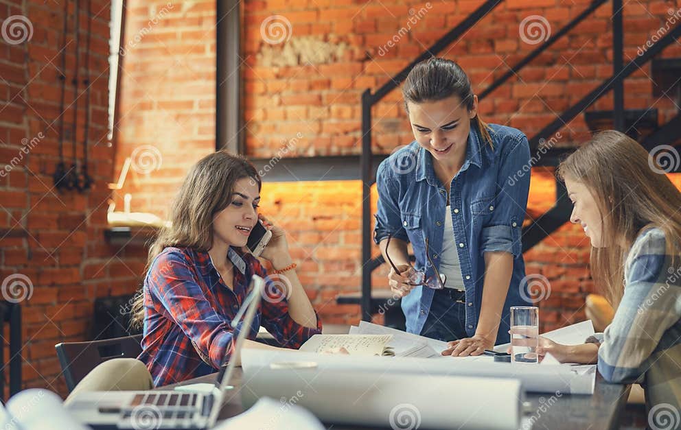 Young people at work stock photo. Image of computer - 109591324