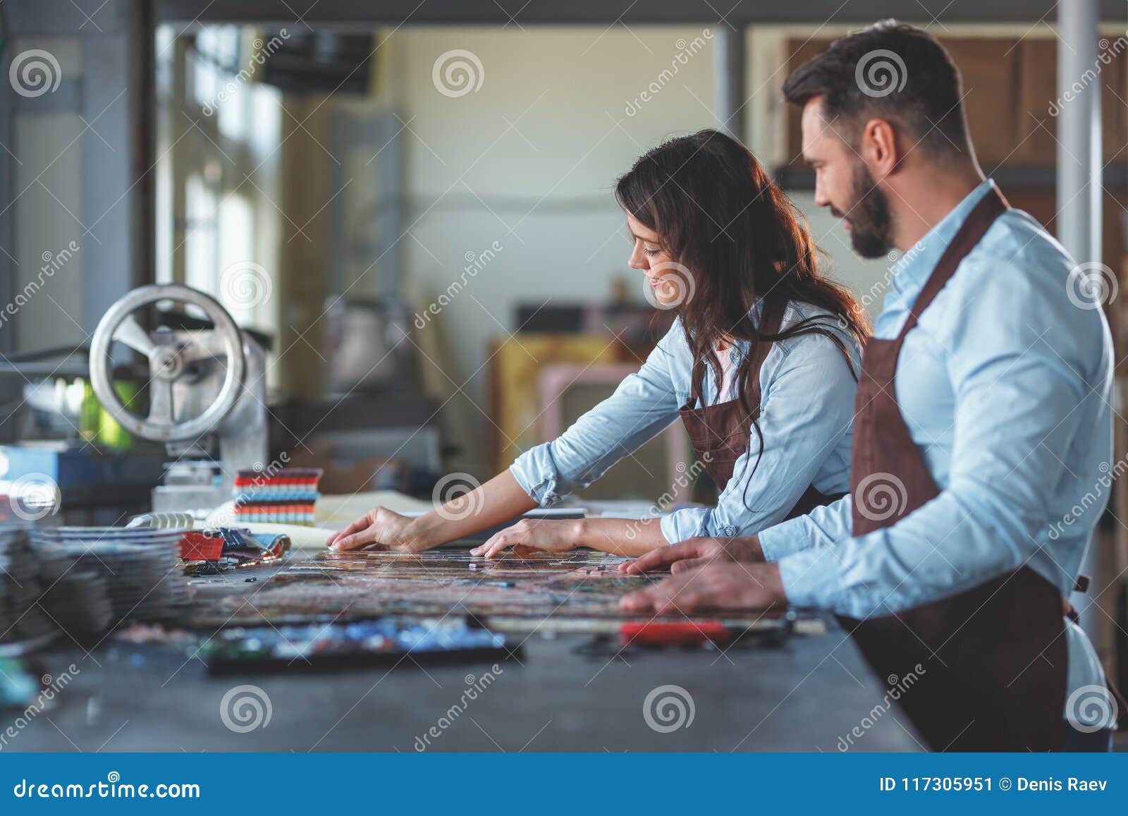Young people in studio stock image. Image of artist - 117305951