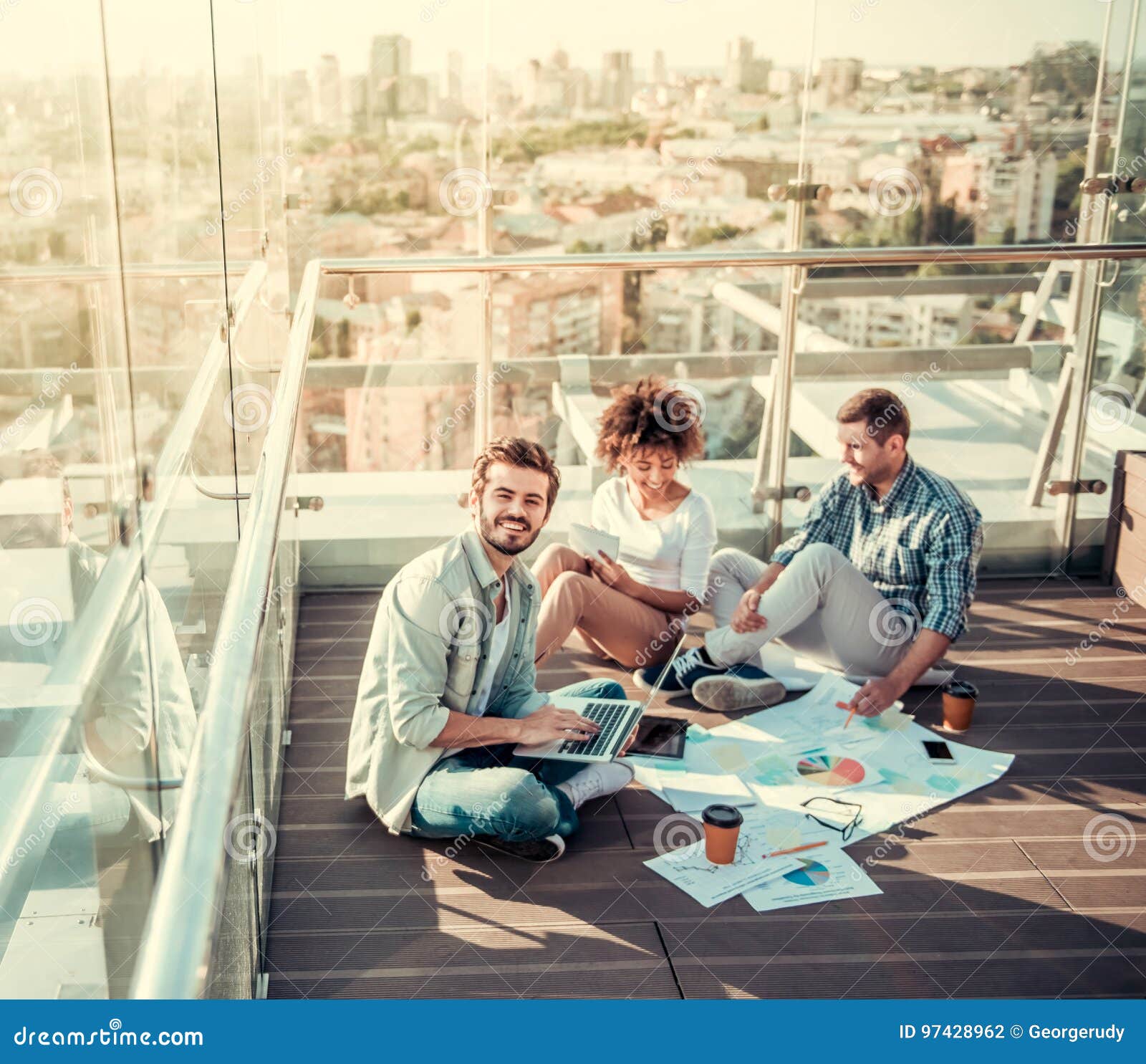 Young people working stock photo. Image of discuss, adult - 97428962