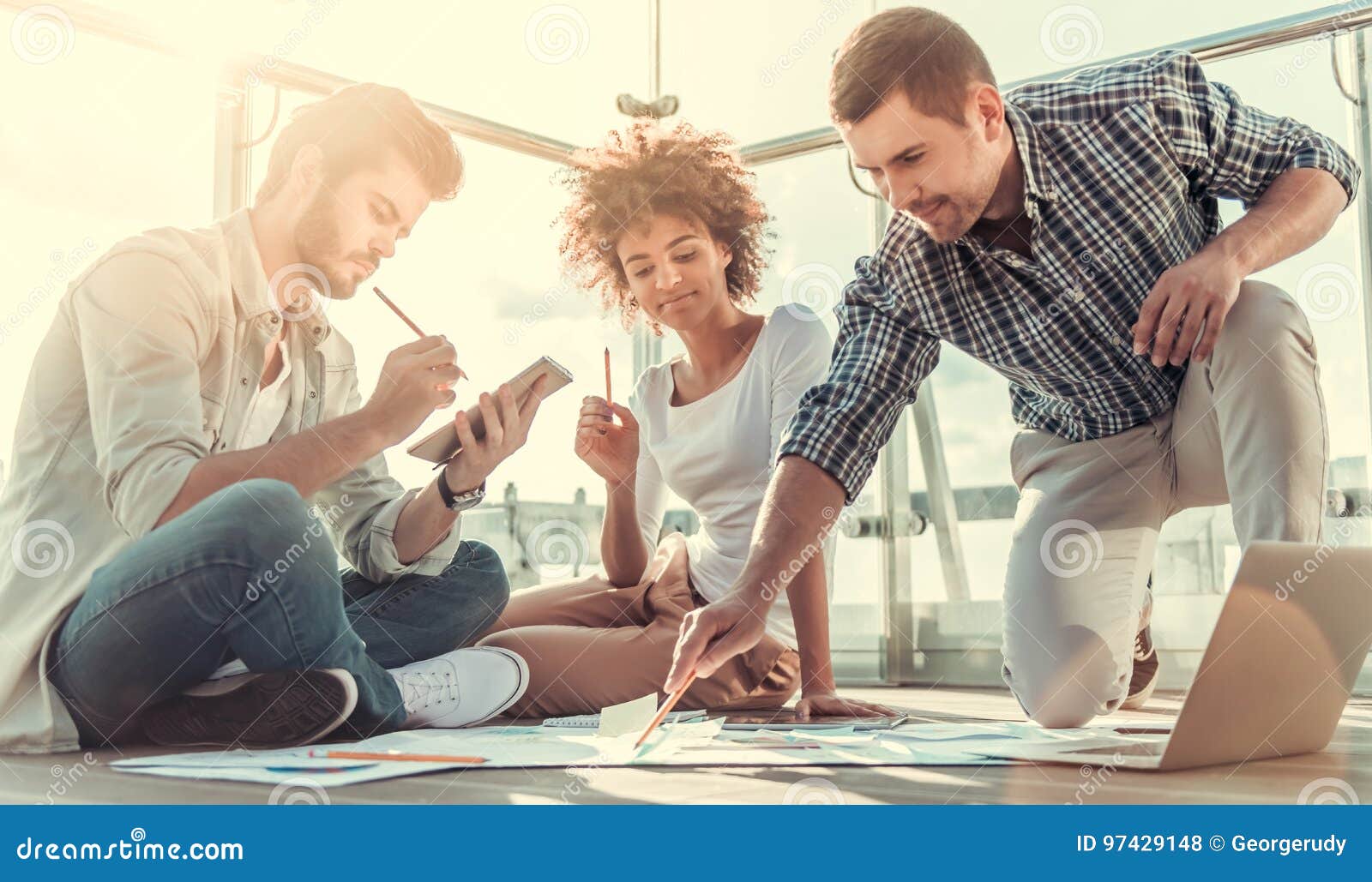 Young people working stock photo. Image of laptop, creative - 97429148