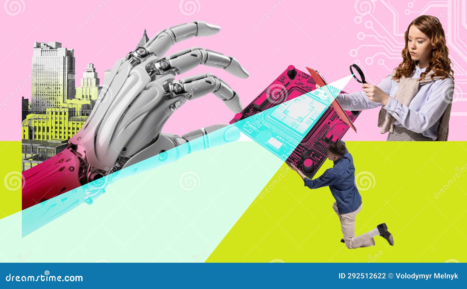 Young People Working on Development of Technical Support for Project ...