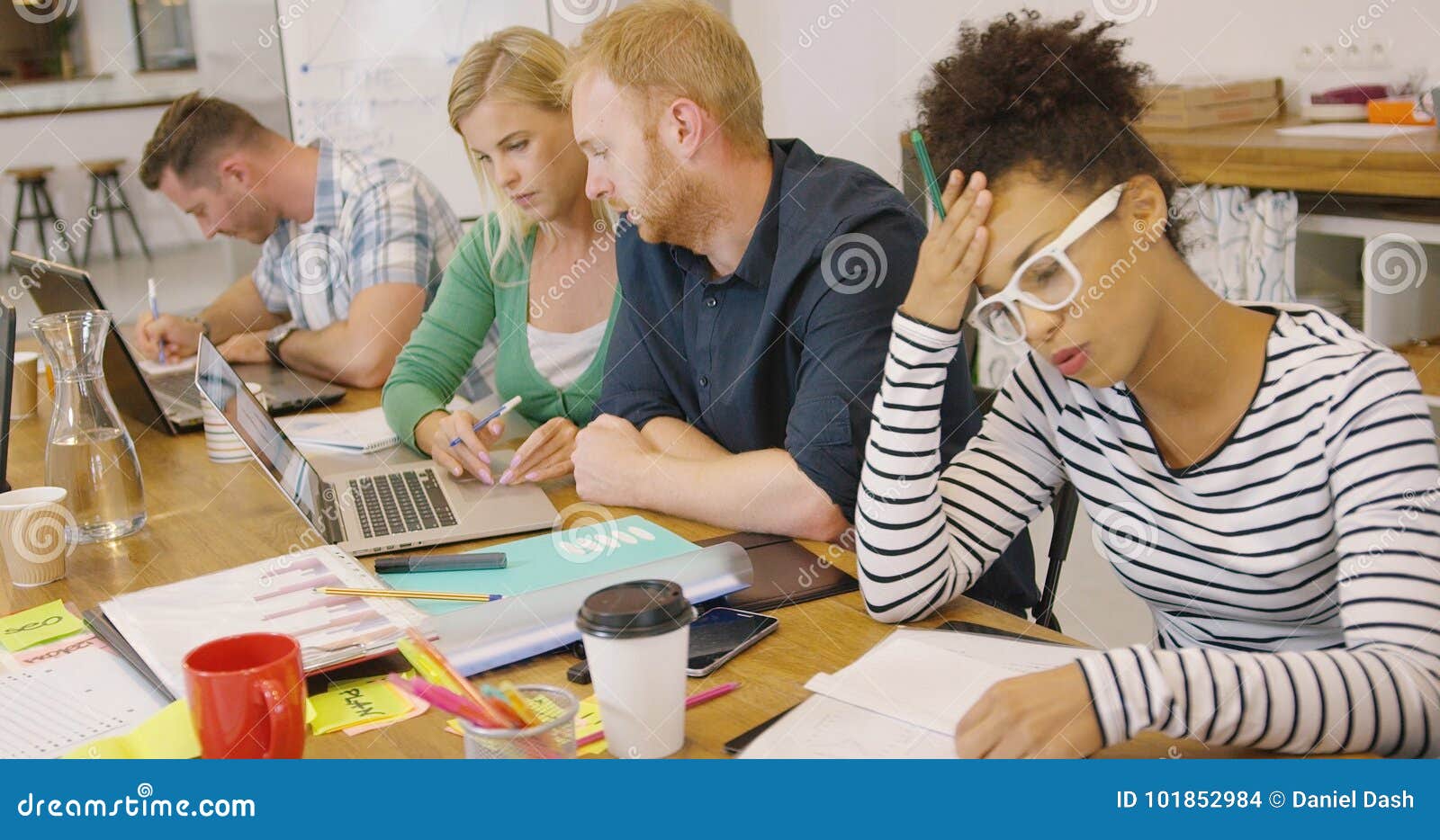 Young People Working Hard in Office Stock Photo - Image of success ...