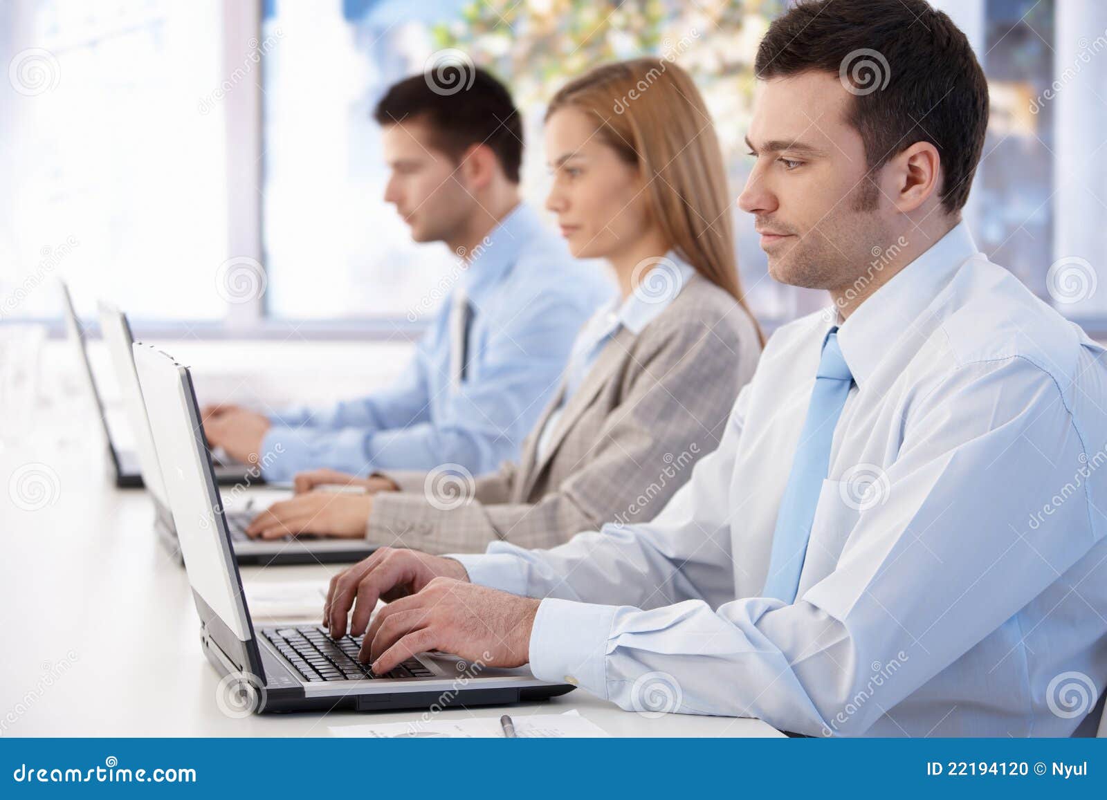 Young People Working on Laptop in Meeting Room Stock Photo - Image of ...