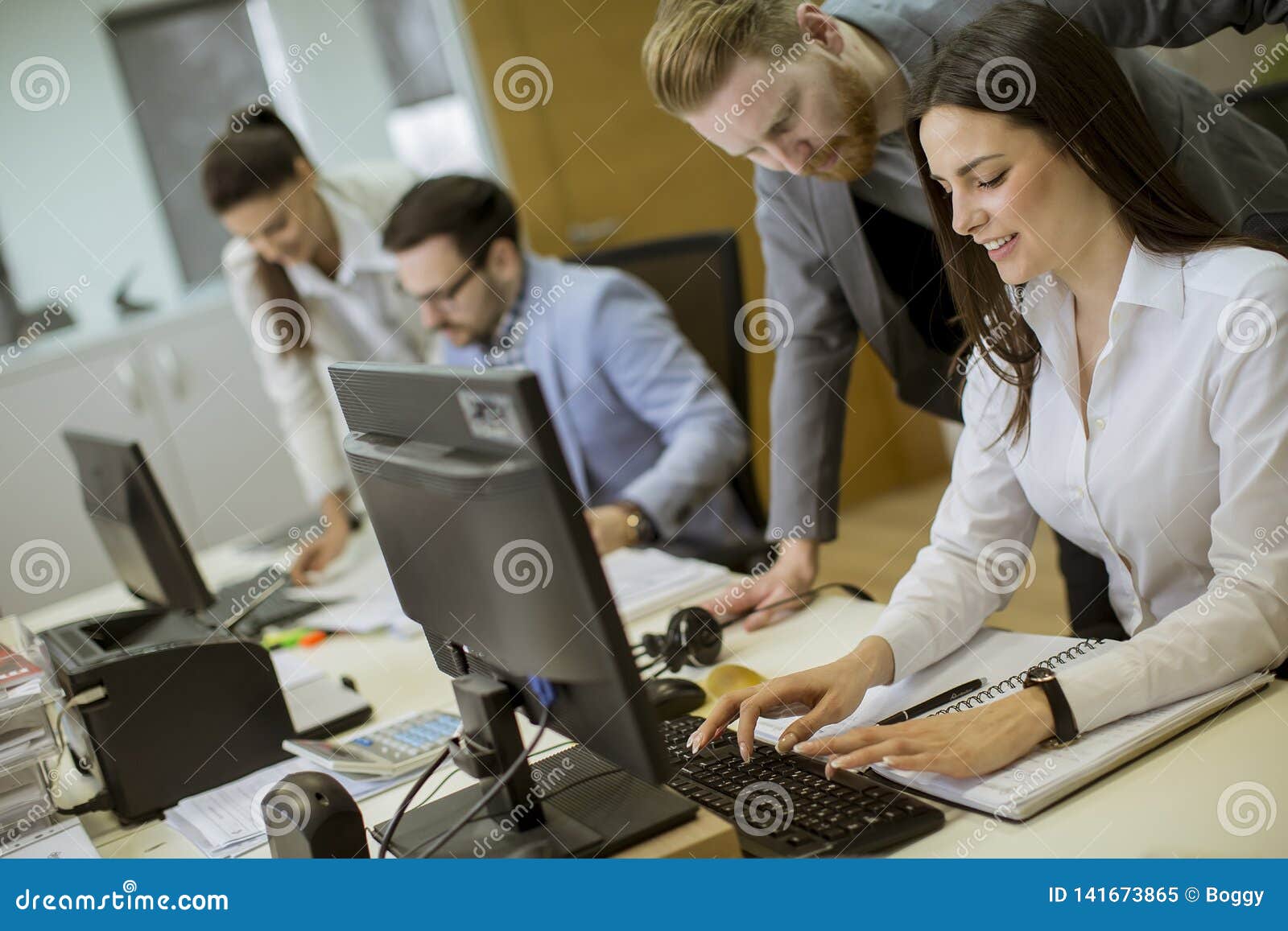 Young People Working in the Office Stock Image - Image of working ...