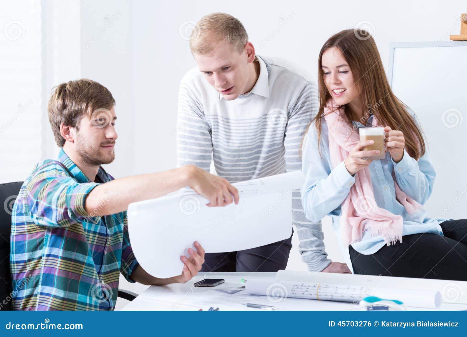 Young People Working in Pleasant Atmosphere Stock Photo - Image of ...