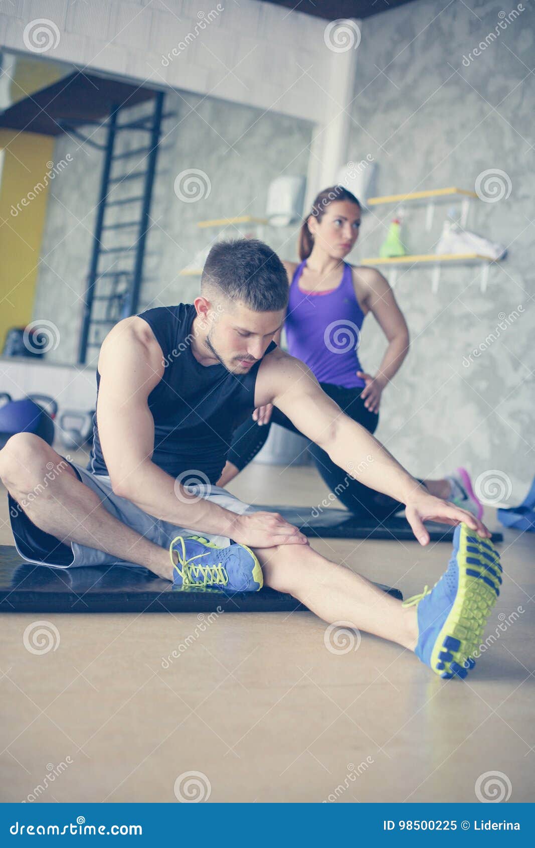 Young People Workout in Healthy Club. Stock Image - Image of build ...