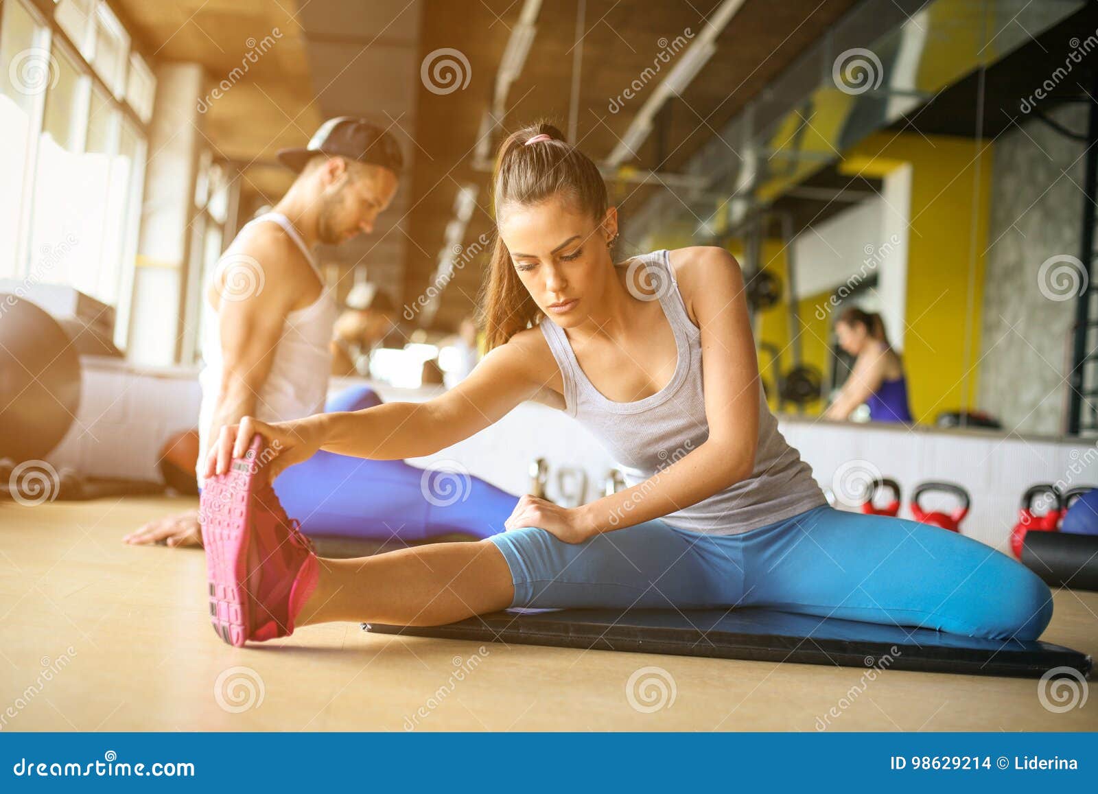Young People Workout in Healthy Club. Stock Photo - Image of couple ...