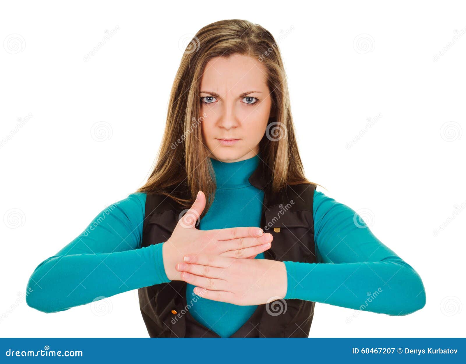 Young Perplexed Woman Making Stop Stock Image - Image of adult ...