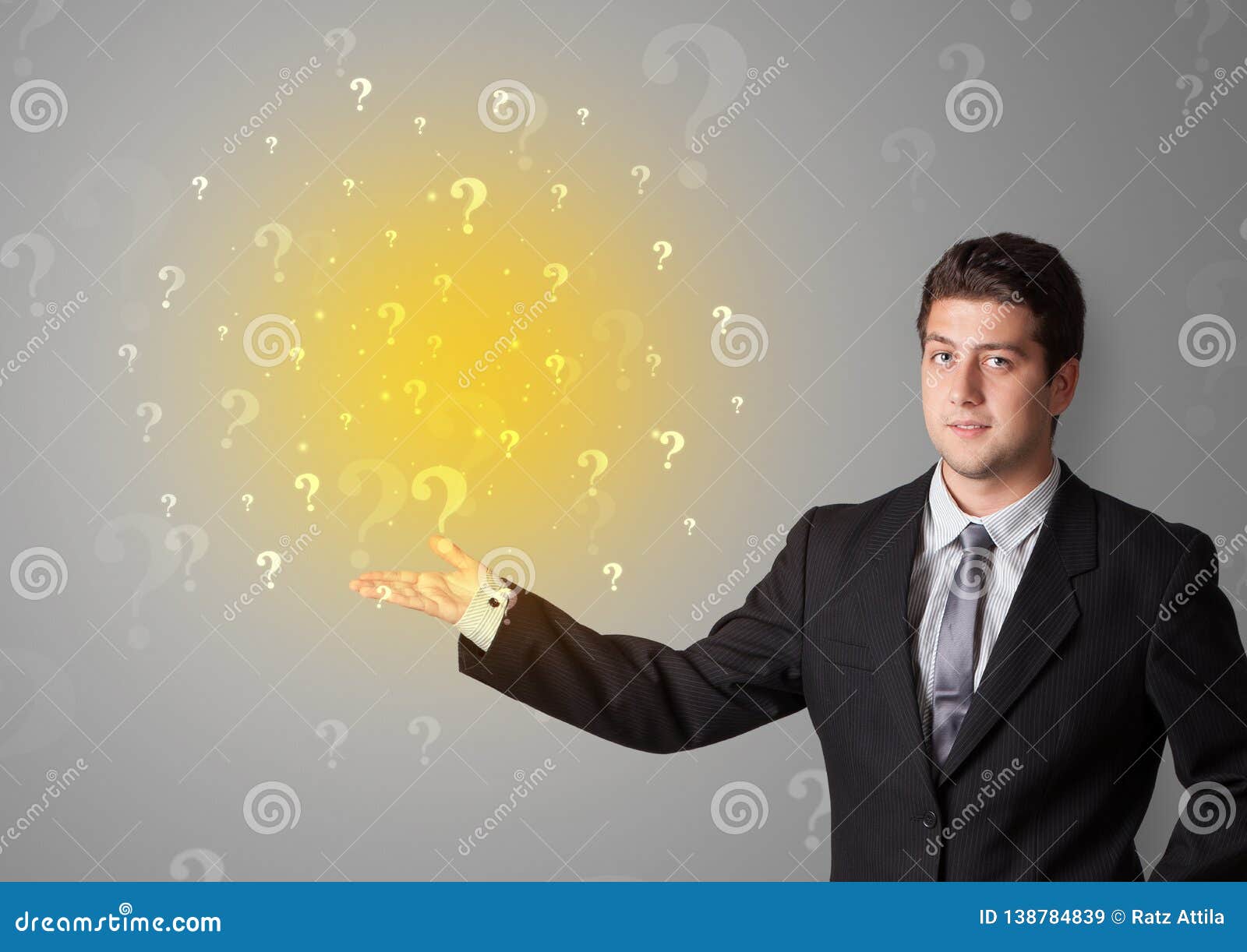 Person Presenting Something with Question Sign Concept Stock Image ...