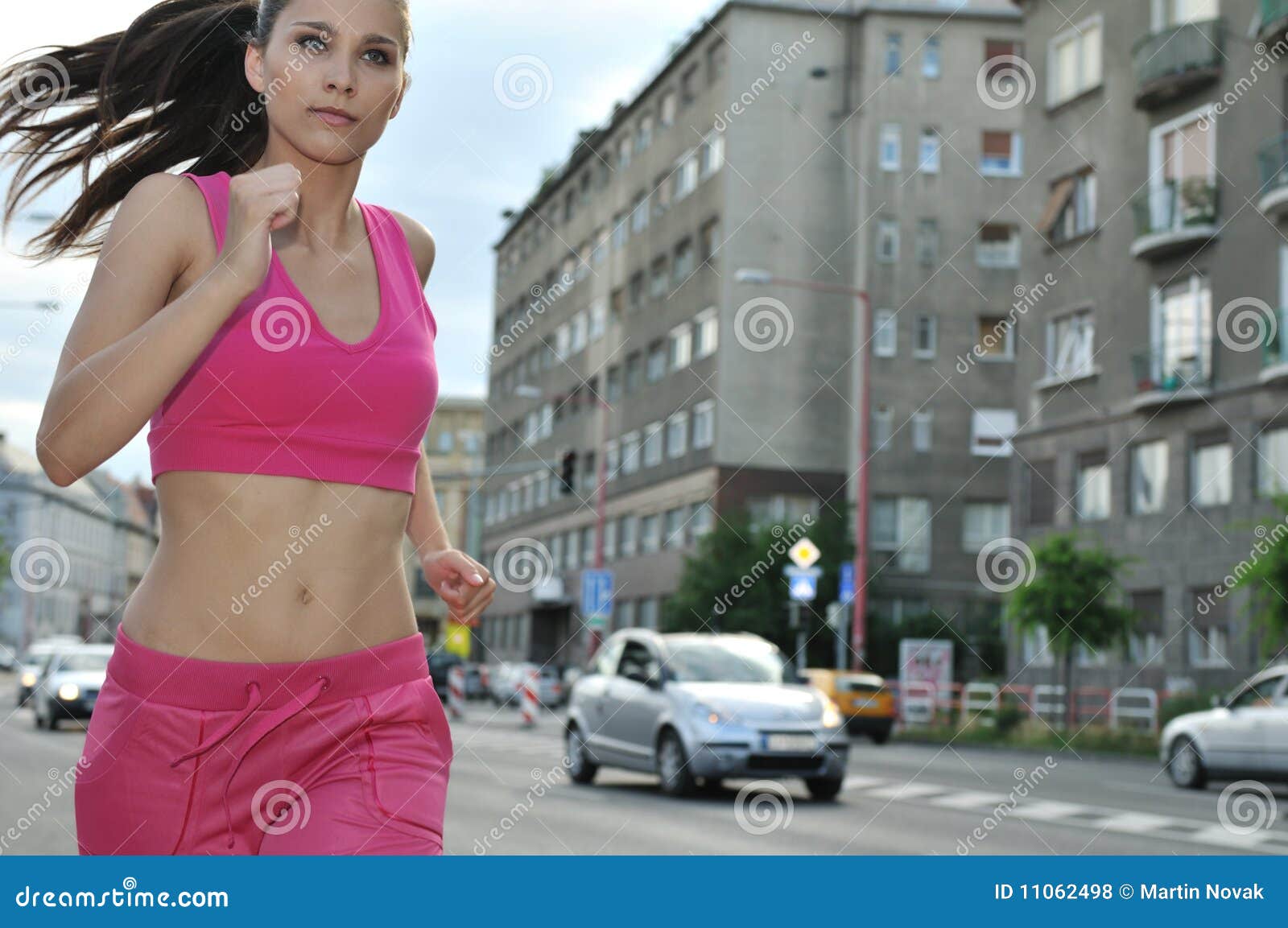 Young Person Running in City Road Stock Photo - Image of healthy ...