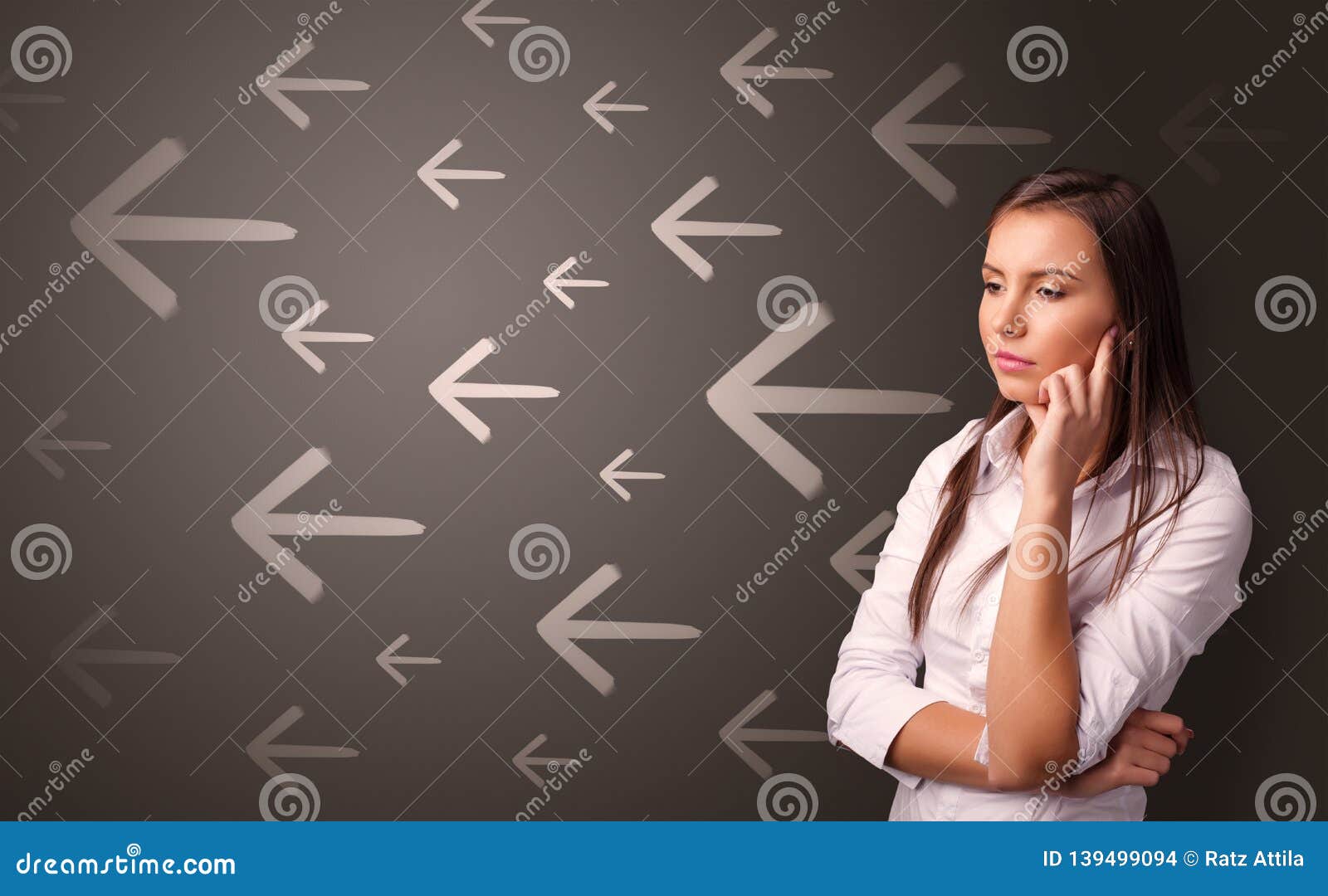 Person Thinking with Direction Concept Background Stock Photo - Image ...
