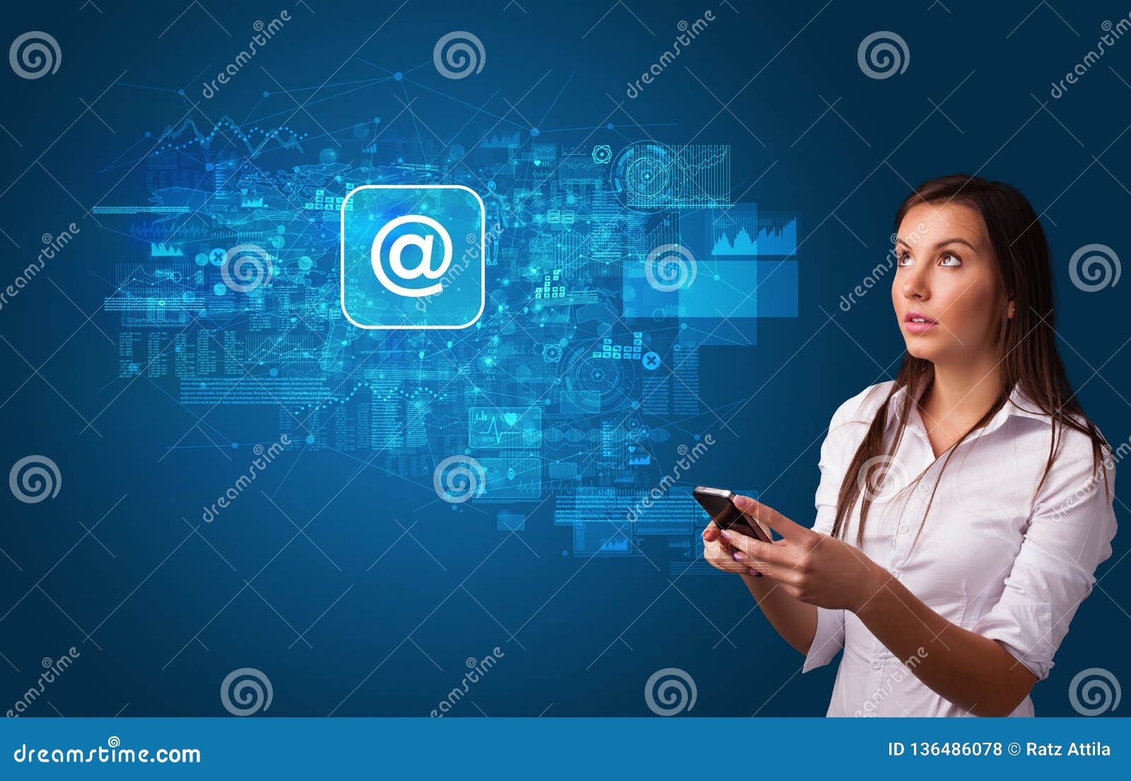 Person Using Phone with Mail Concept Stock Photo - Image of ...