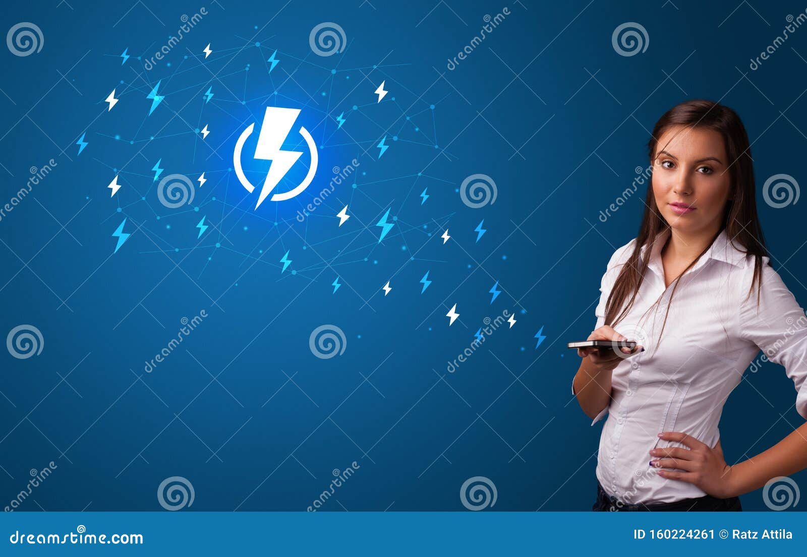 Person Using Phone with Power Concept Stock Image - Image of online ...