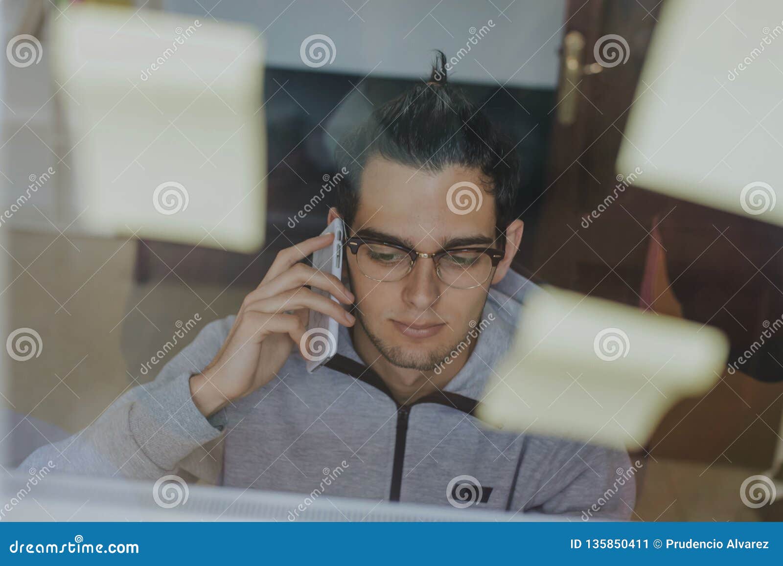 Young Man Working and Organizing Stock Image - Image of organizing ...