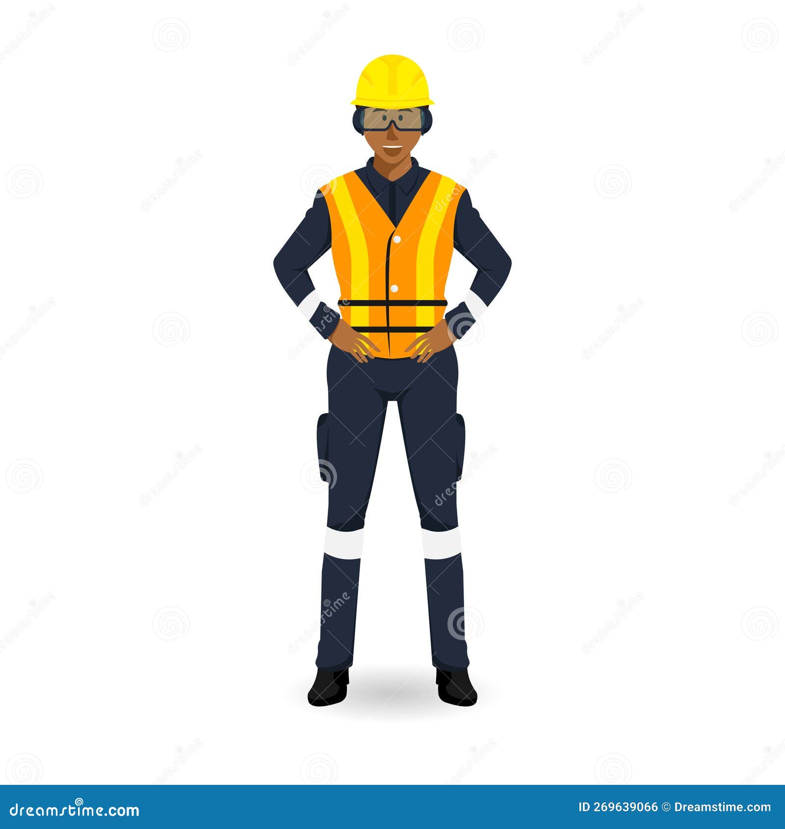 Cartoon Young Man Design with Personal Protective Uniform for Wear in ...