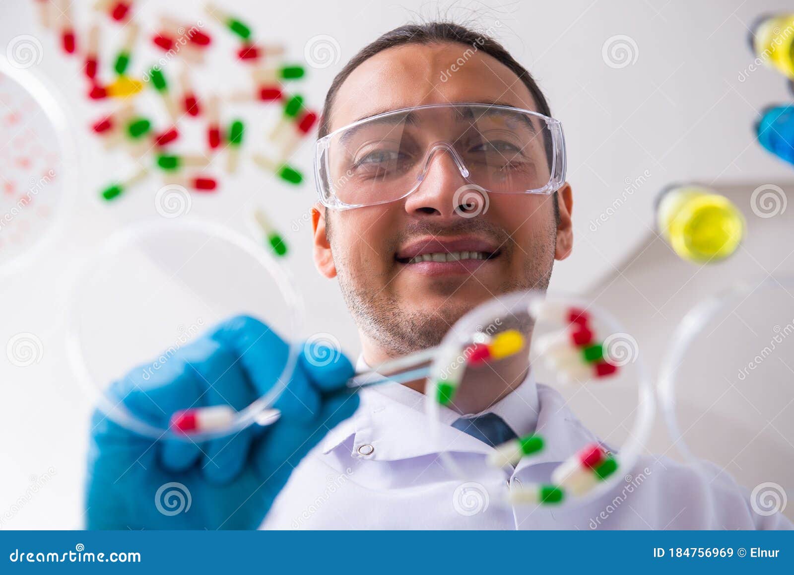 Young Male Pharmacist Working in the Lab Stock Image - Image of ...