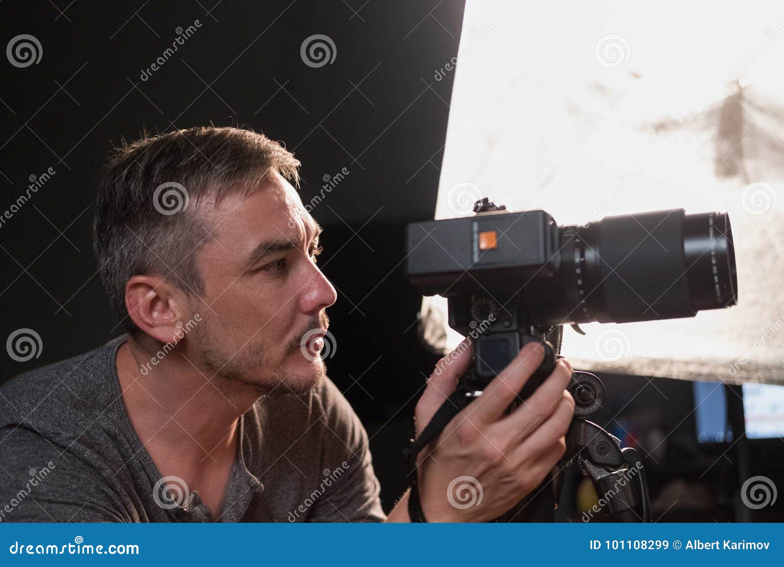 The Process of Photo Shooting in Studio Stock Image - Image of ...