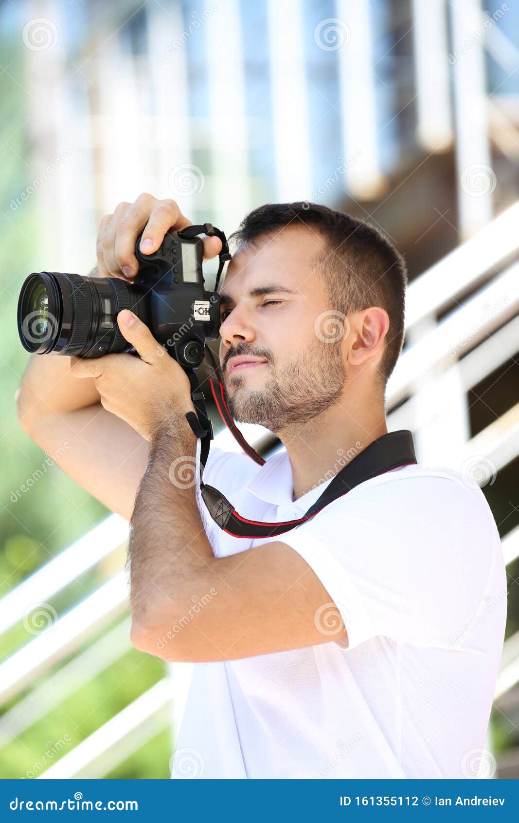 Photographer with camera stock photo. Image of lifestyle - 161355112