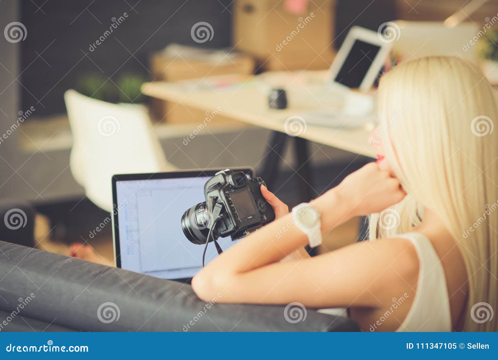 Young Photographer and Graphic Designer at Work Stock Image - Image of ...