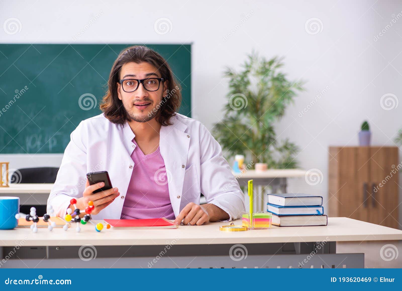 Young Male Physicist in the Classroom Stock Image - Image of physicist ...