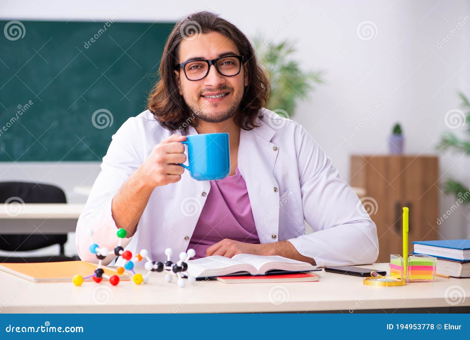 Young Male Physicist in the Classroom Stock Photo - Image of preparing ...