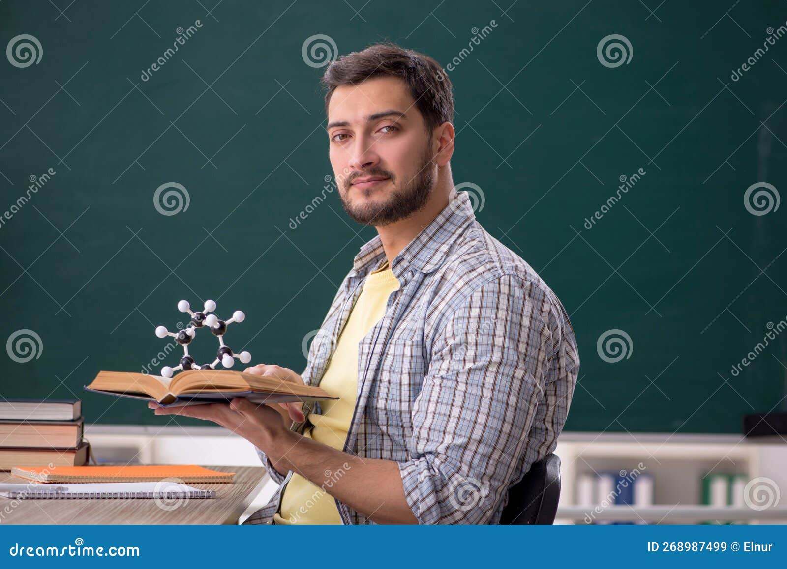 Young Male Physicist Student in the Classroom Stock Image - Image of ...