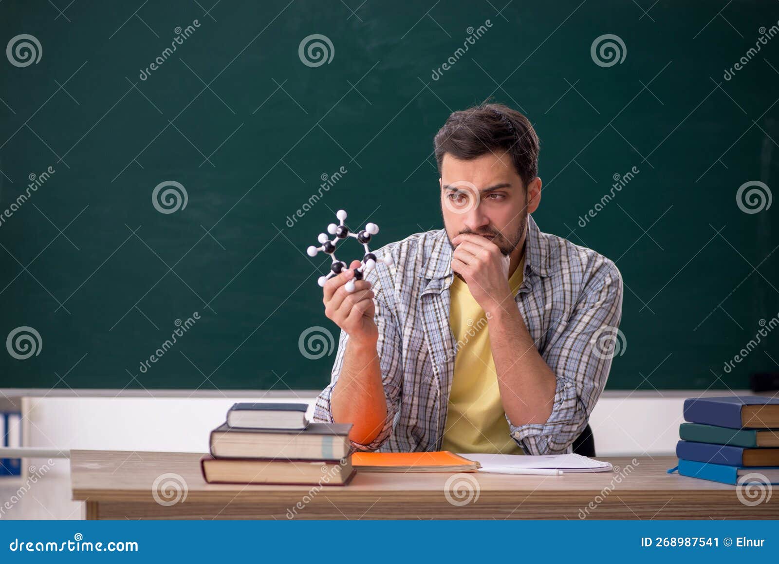 Young Male Physicist Student in the Classroom Stock Image - Image of ...