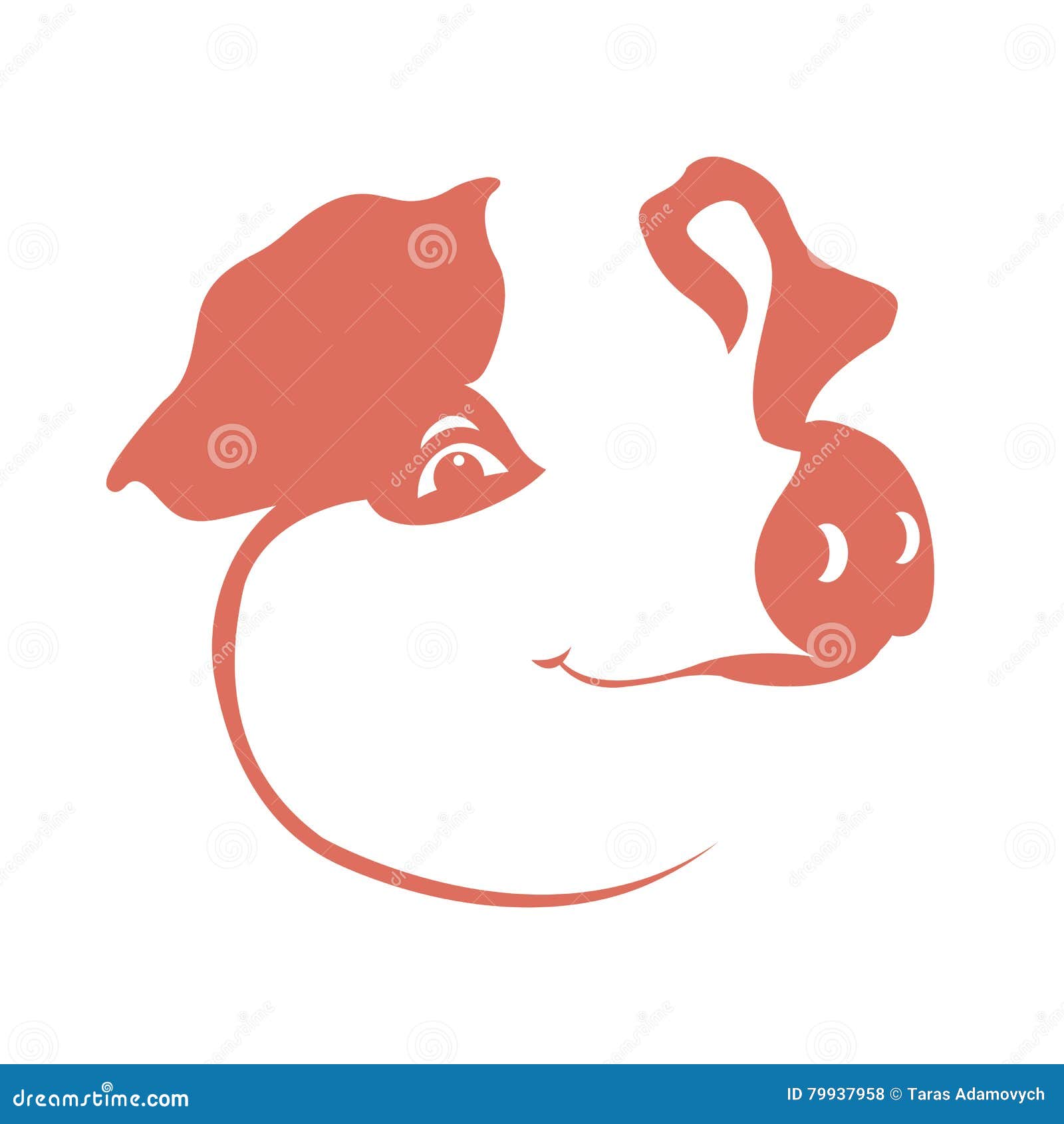Young Pig Vector Illustration Style Flat Head Stock Vector ...