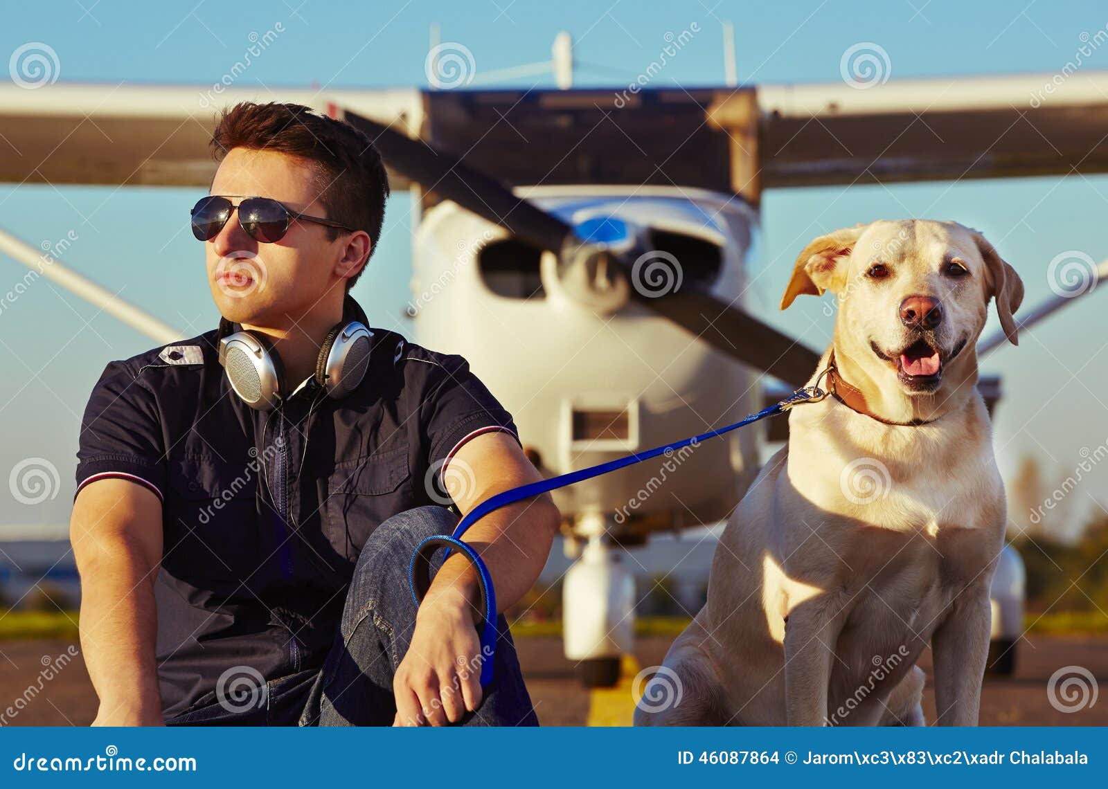 Young pilot stock photo. Image of cheerful, friendship - 46087864