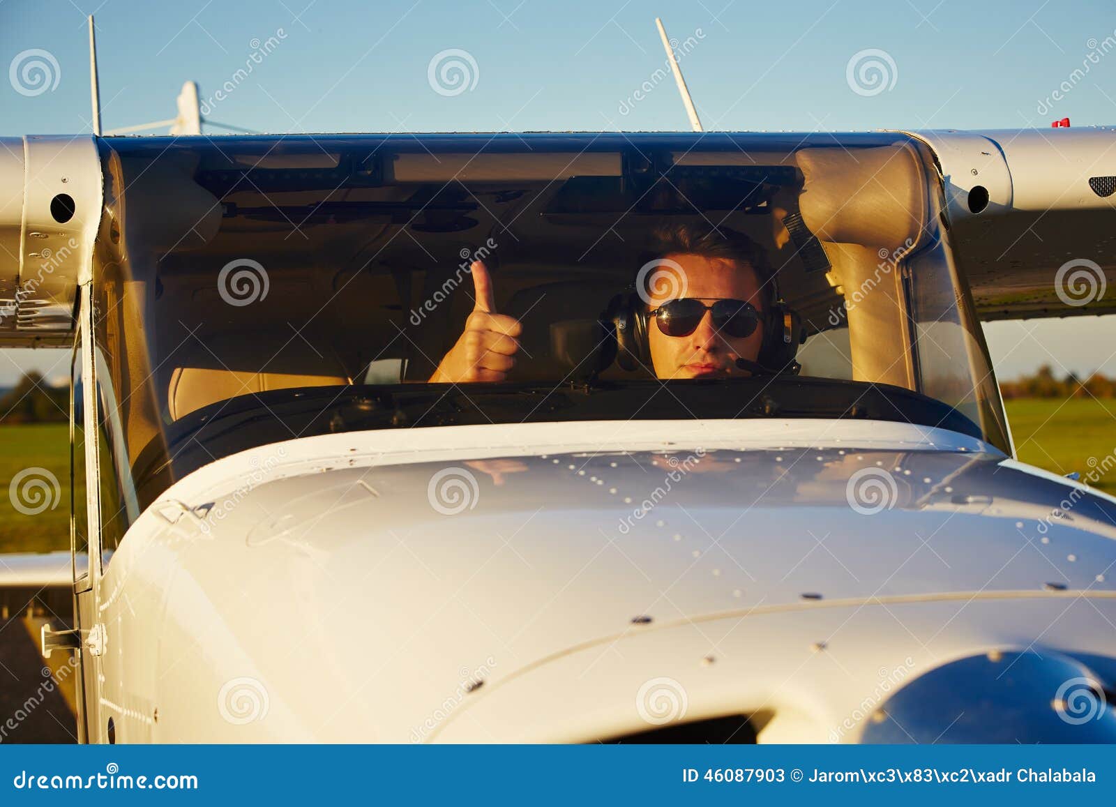 Young Pilot Girl Pretending Flying - Fake Glasses Royalty-Free Stock ...