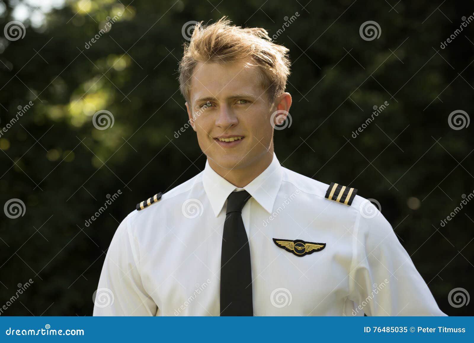 Young pilot in uniform stock image. Image of portrait - 76485035