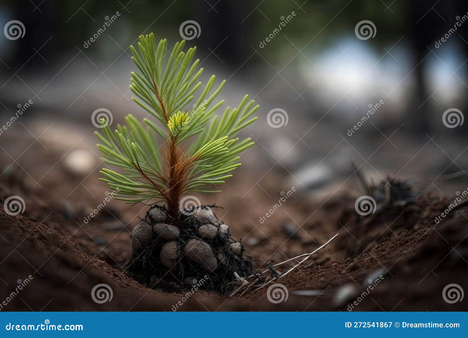 Young Pine Tree Seedling Illustration Generative Ai Stock Illustration ...