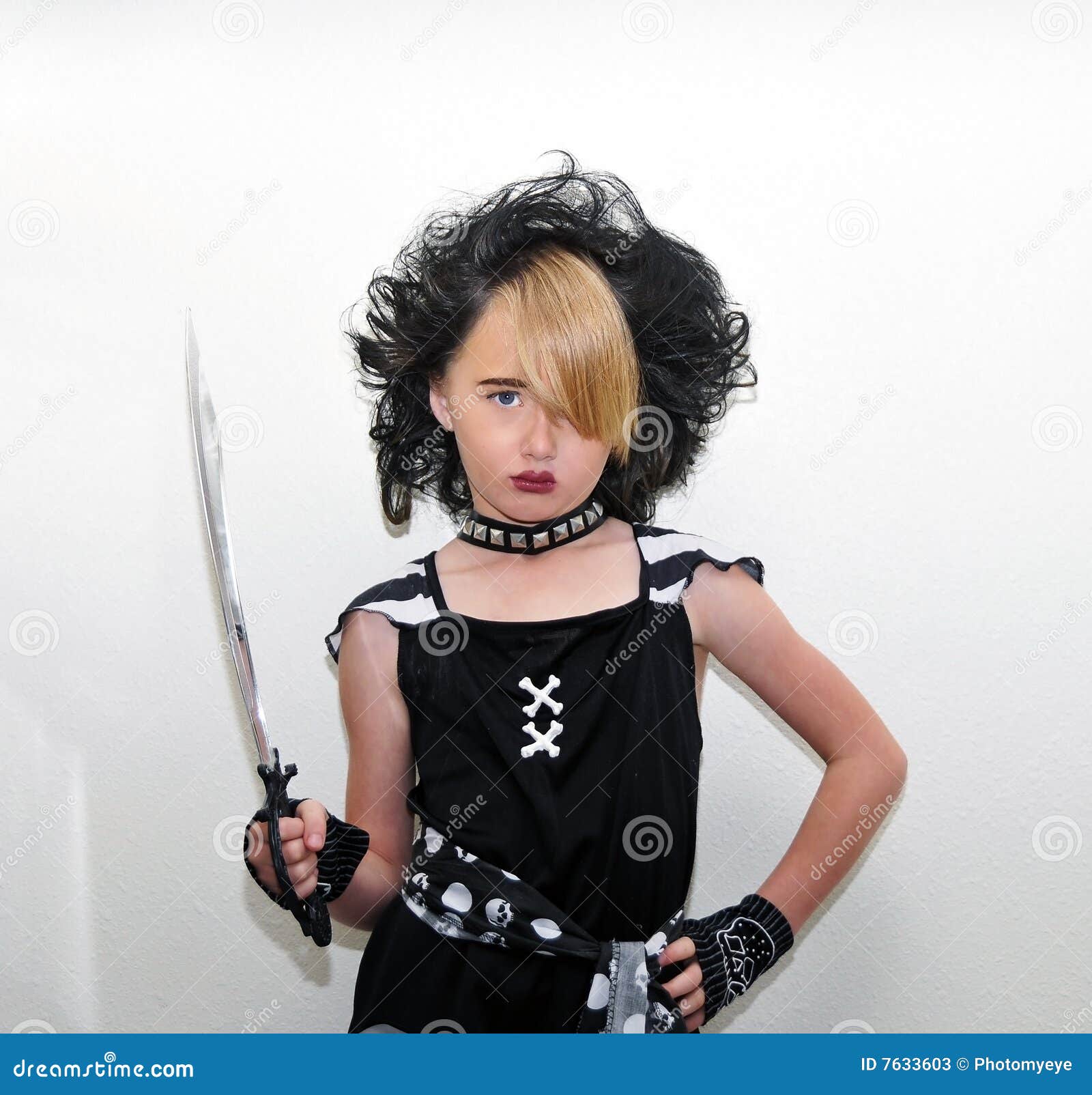 Young Pirate Girl and Sword Stock Image - Image of caucasian, girl: 7633603