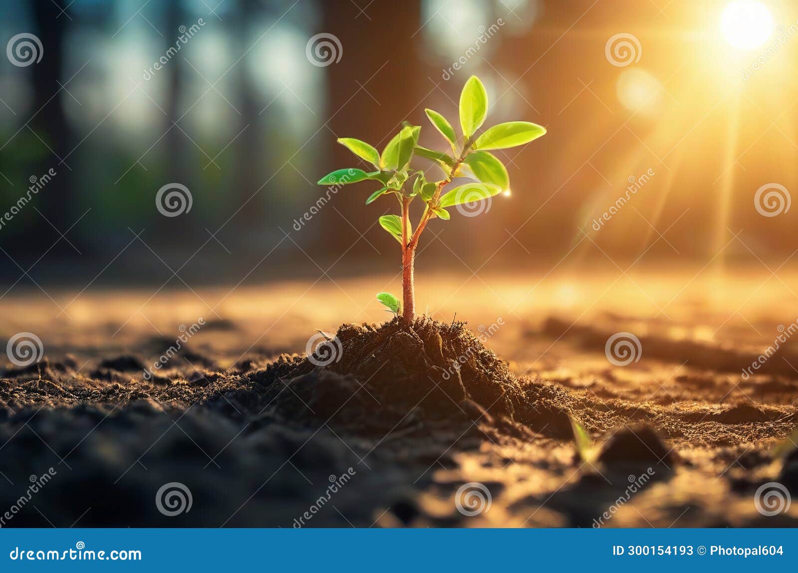 Young Plant Growing in Sunlight: a Small Sprout Emerging from the ...