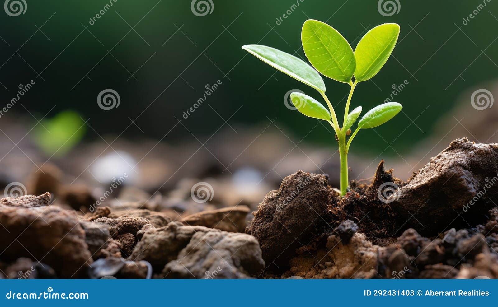 A Young Plant Sprouting from the Ground Stock Illustration ...