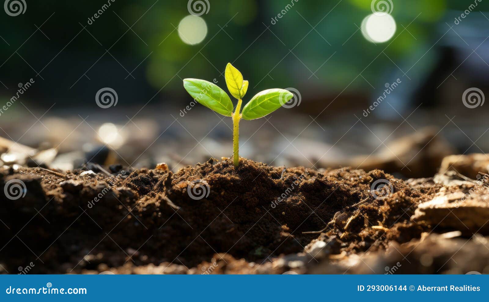 A Young Plant Sprouting Out of the Ground Stock Illustration ...