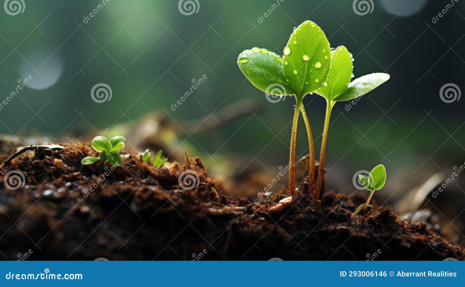 A Young Plant Sprouting Out of the Ground Stock Illustration ...